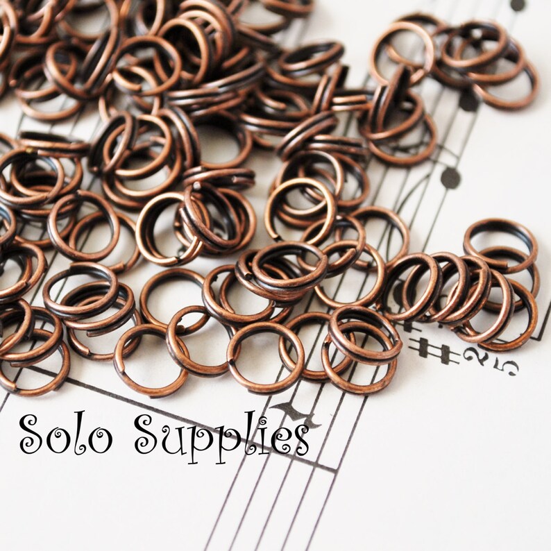 50 6mm Antiqued Copper Split Rings - Etsy