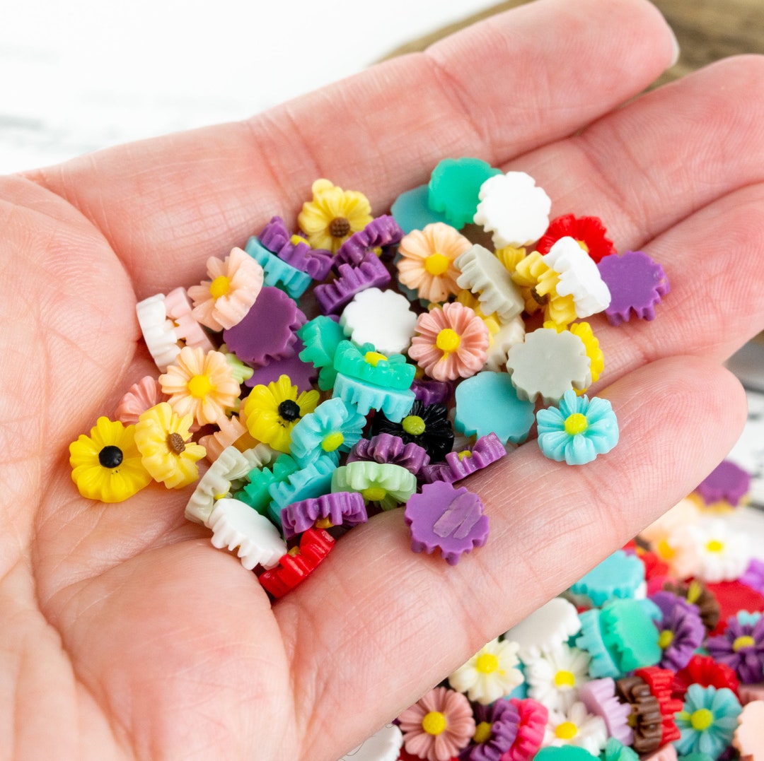 8mm Daisy Cabochons Flatback Resin Flower Cabs Decoden Small ...