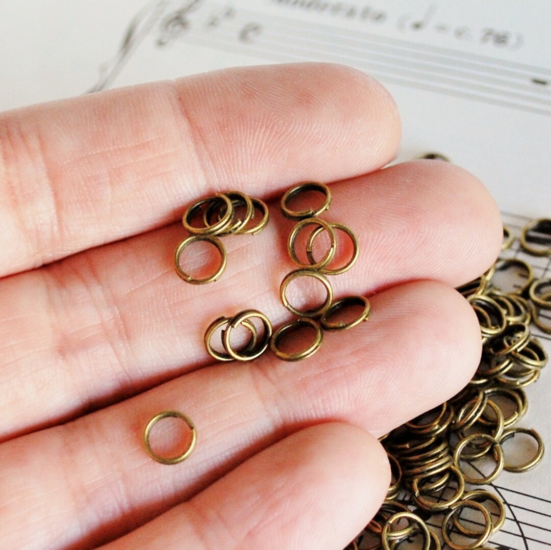 6mm Antiqued Bronze Colored Split Rings, 100 Pieces, Strong Sturdy ...