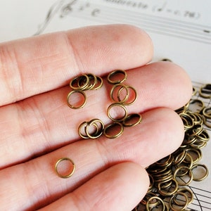 200 6mm Antiqued Brass Split Rings - Etsy
