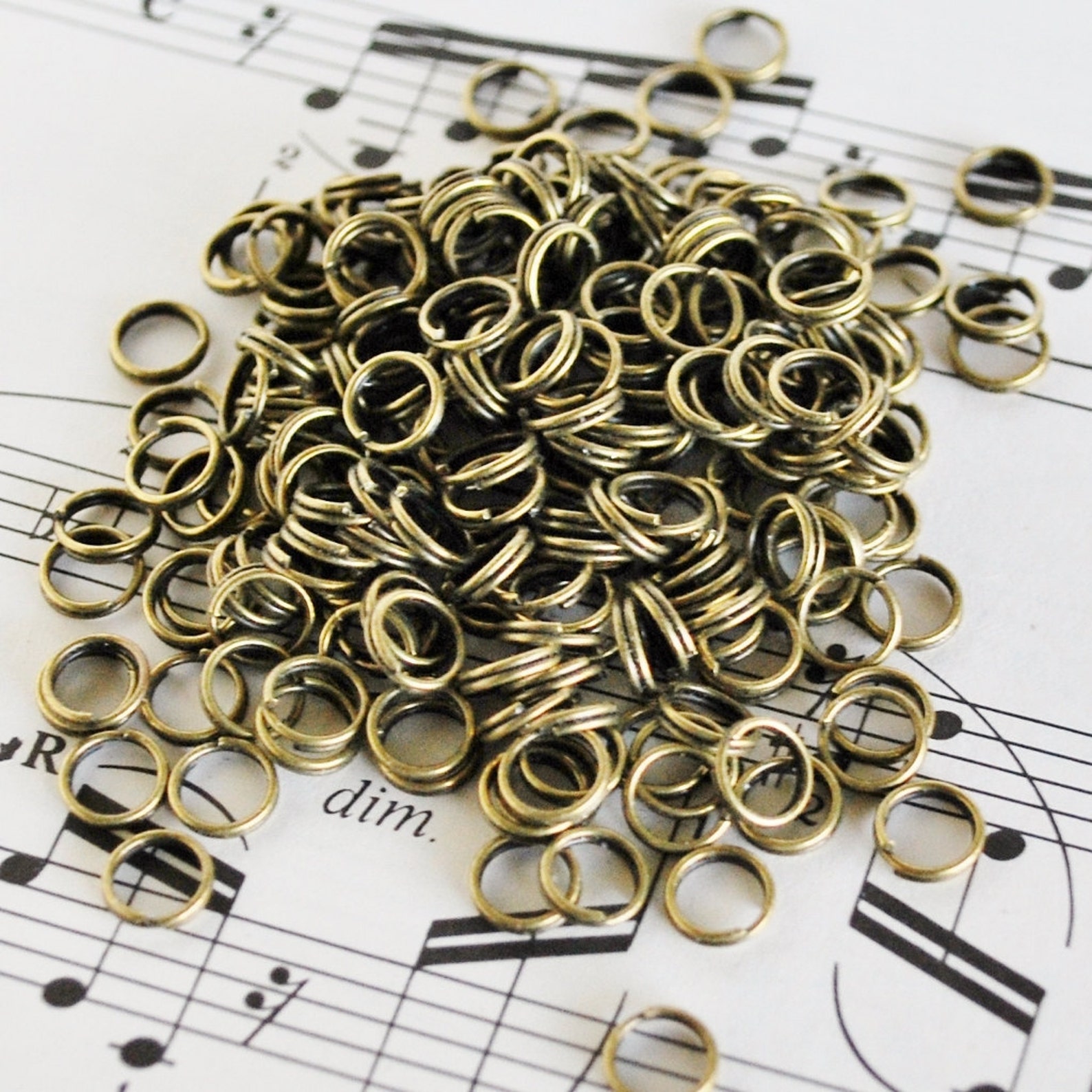 50 6mm Antiqued Brass Split Rings - Etsy