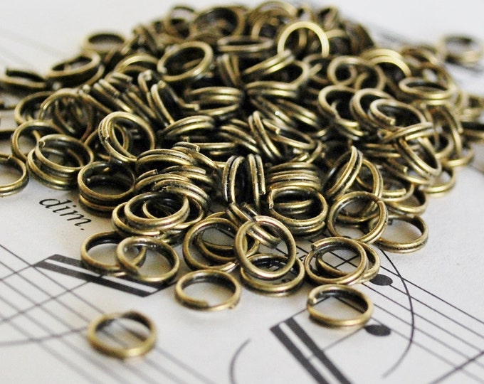 200 6mm Antiqued Brass Split Rings - Etsy