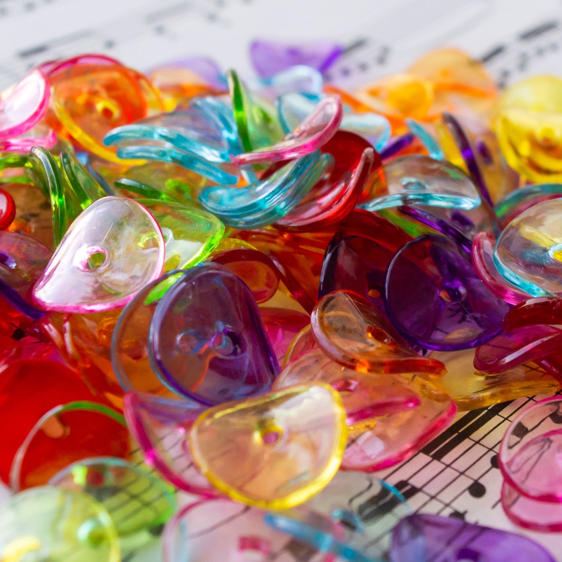 15x5mm Wavy Disc Beads in Transparent Acrylic Colorful Mix of - Etsy