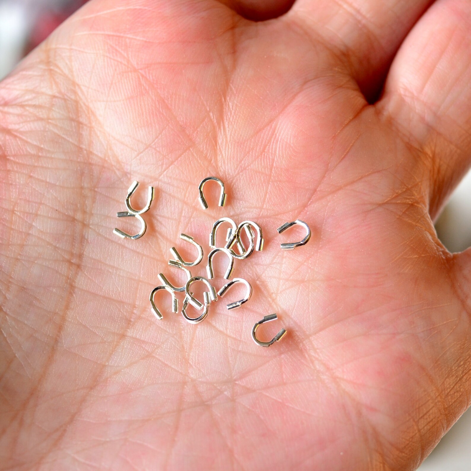 100 4x4mm Wire Guardians in Gold or Silver Plated Brass, Wire and Silk ...