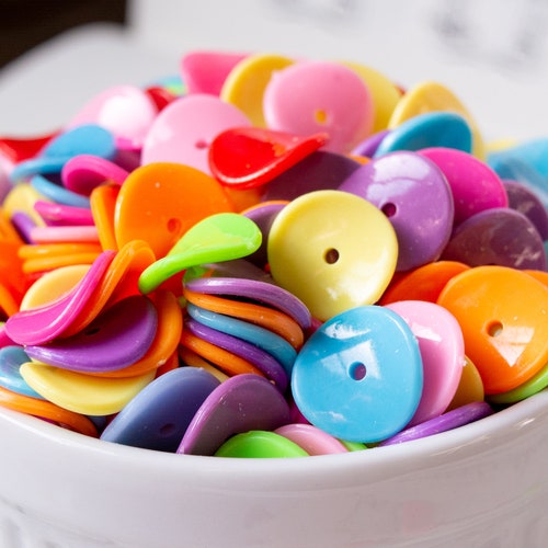 15x5mm Wavy Disc Beads in Transparent Acrylic Colorful Mix of - Etsy