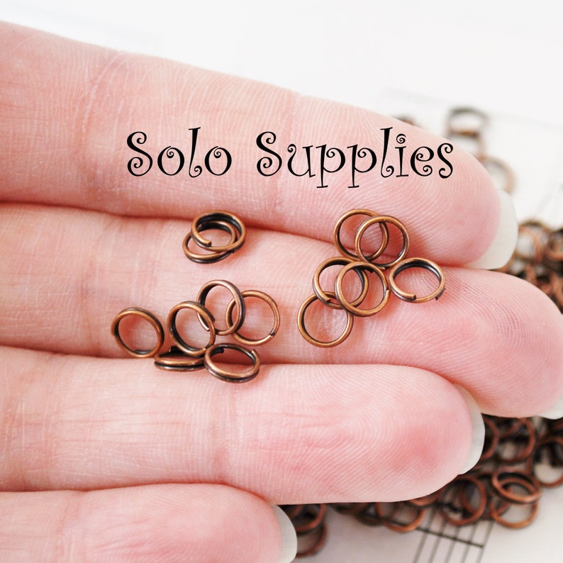 50 6mm Antiqued Copper Split Rings - Etsy