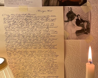 Handwritten Mr. Darcy Letter to Elizabeth Bennet Complete Pride and ...