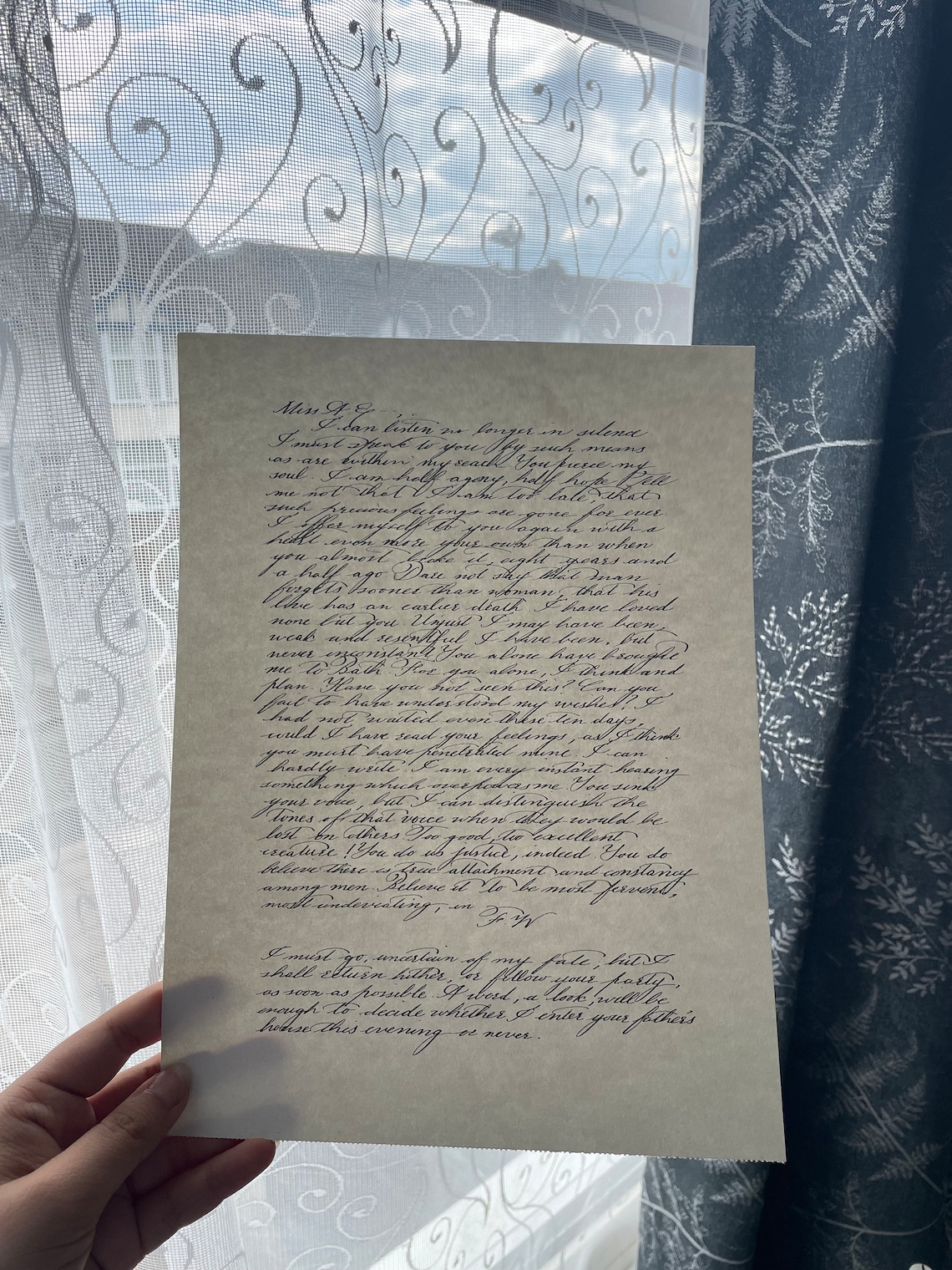Persuasion Captain Wentworth Love Letter to Anne Elliot Handwritten ...