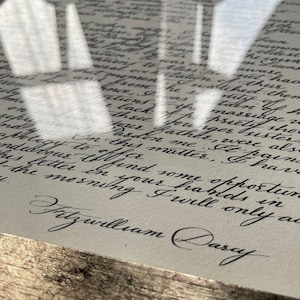 Wall Art Darcy's Letter to Elizabeth Bennet Handwritten Pride and ...