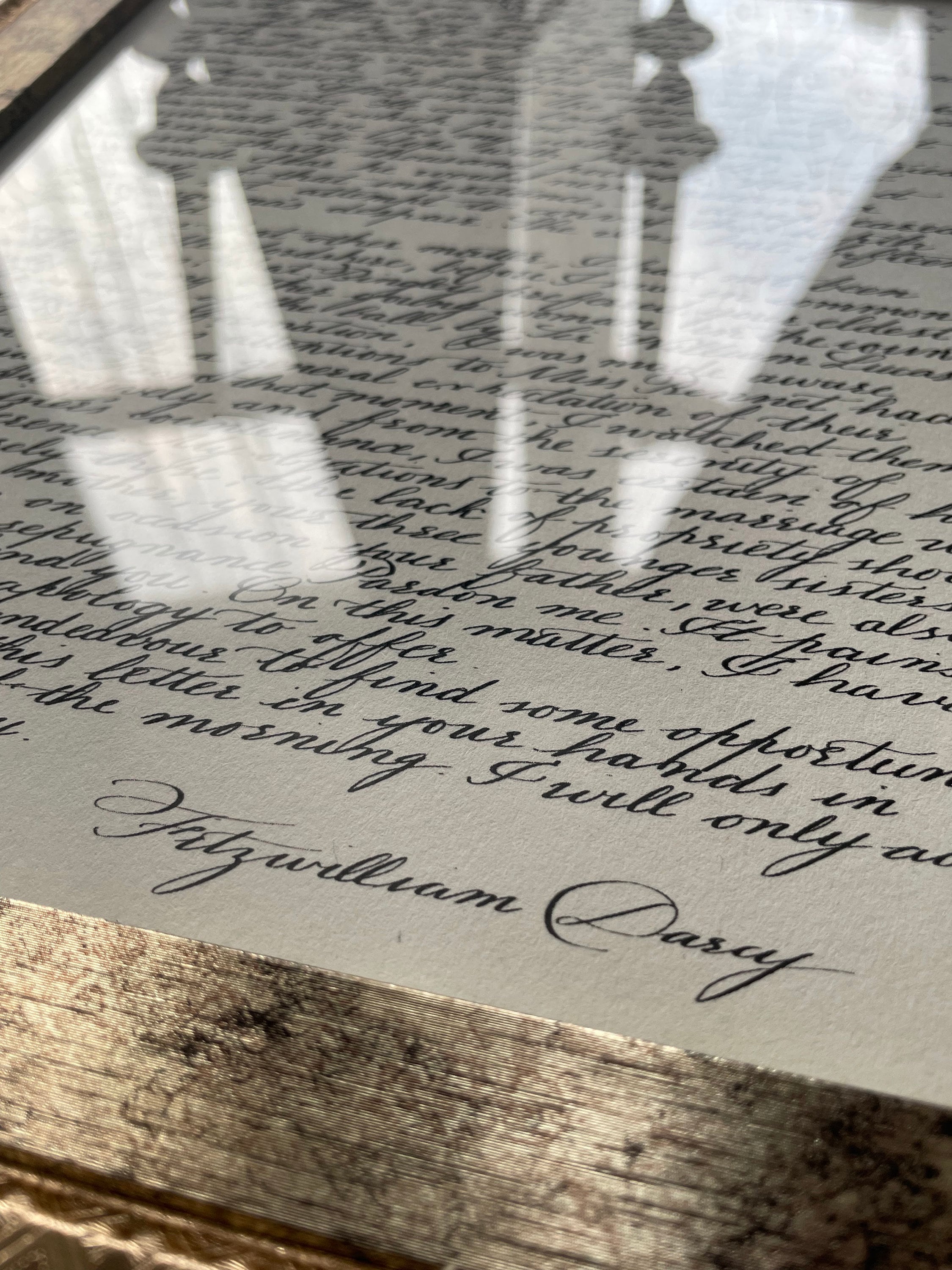Darcy's Letter to Elizabeth Bennet Calligraphy Art Print (digital ...