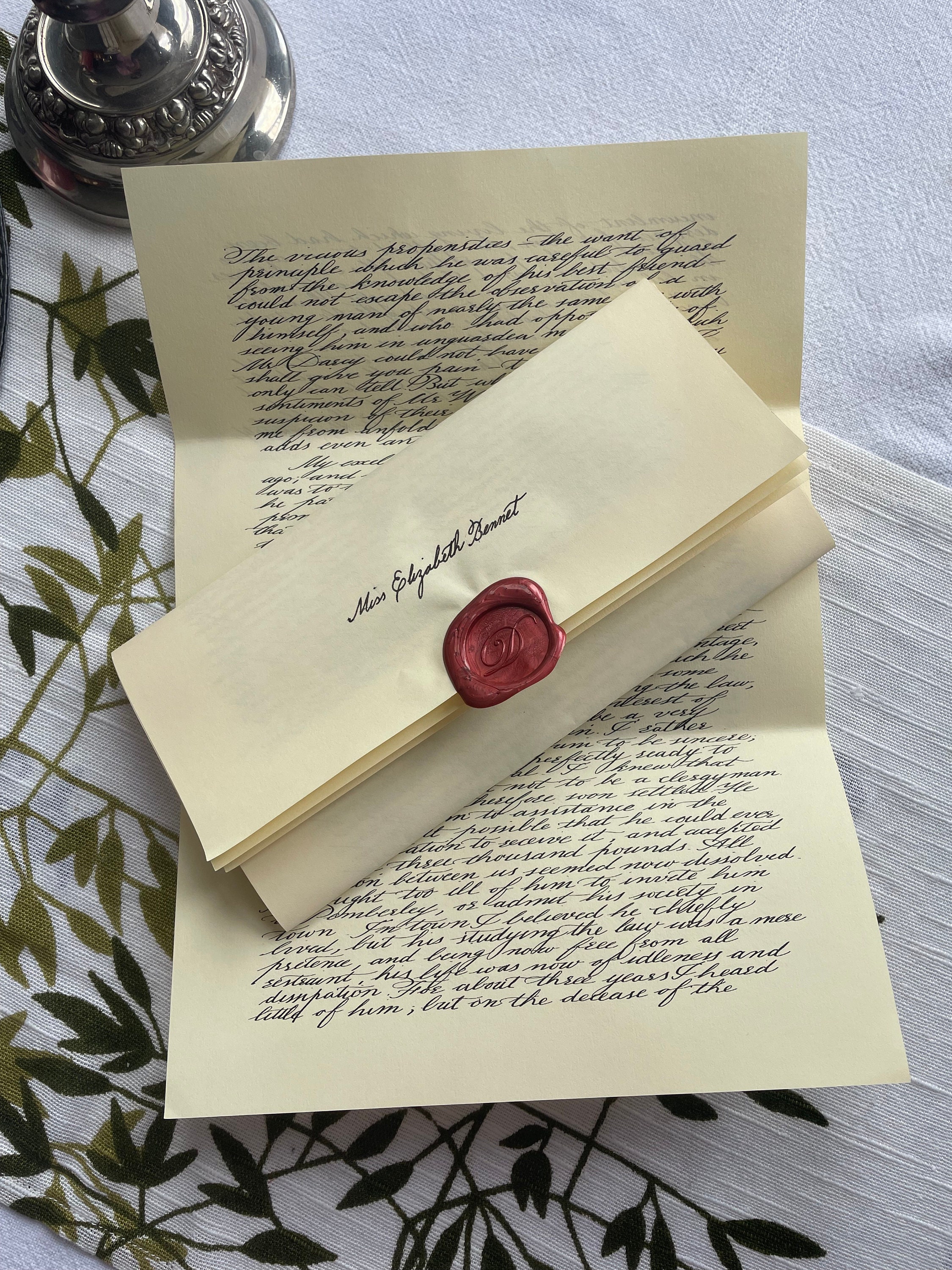 Mr. Darcy Letter to Elizabeth Bennet: Complete Pride and Prejudice ...