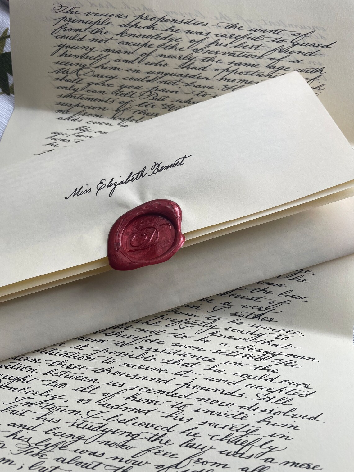 Handwritten Mr. Darcy Letter to Elizabeth Bennet Complete Pride and ...