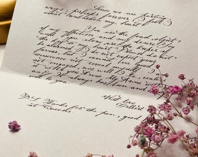 Darcy's Letter to Elizabeth Bennet Calligraphy Art Print (digital ...