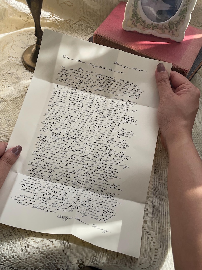 Handwritten Mr. Darcy One Page Letter to Elizabeth Bennet Pride and ...
