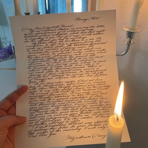 Wall Art Darcy's Letter to Elizabeth Bennet Handwritten Pride and ...