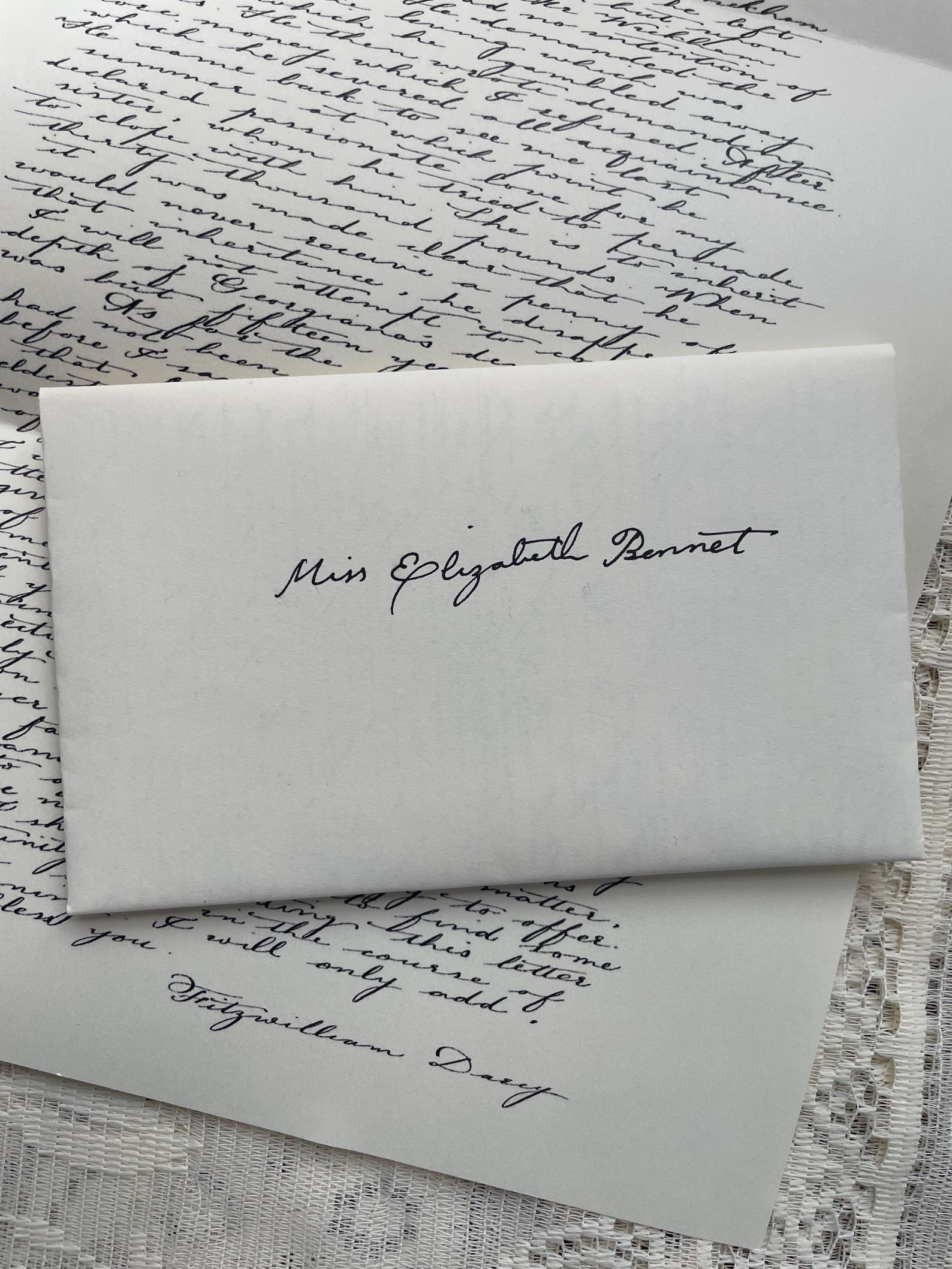 Handwritten Mr. Darcy One Page Letter to Elizabeth Bennet Pride and ...