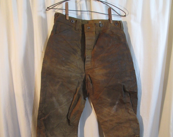 Union Made 50s Black Bear Waxed Pants Vintage Rain Tite Pants Hunting ...