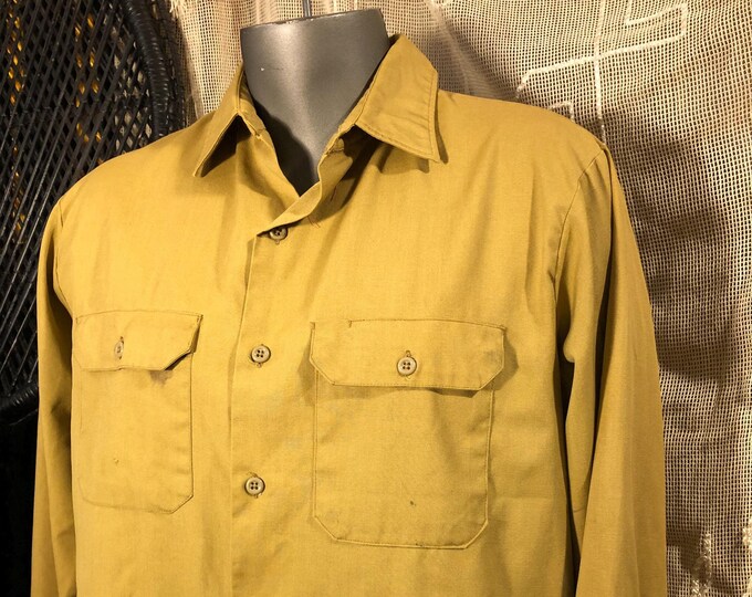 Big Mac 60s Vintage Mustard Gold Work Shirt Penneys Workwear Uniform ...