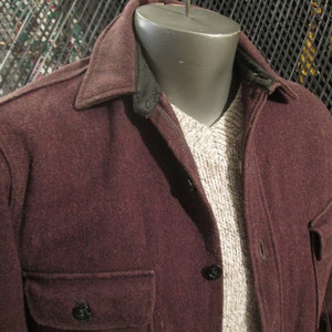 Vintage CPO Shirt Dark Brown Wool 70s Anchor Buttons Military Style S M ...