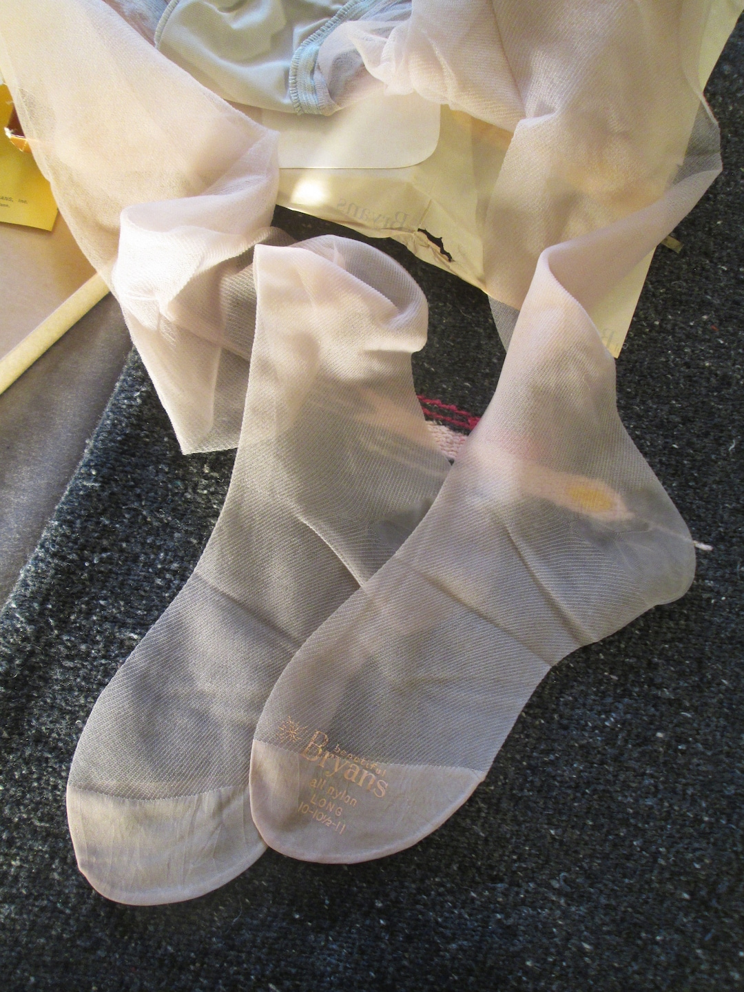 2 Pair 60s Vintage Pantyhose Girdle Panty Beige Pantyhose Nib M Average ...