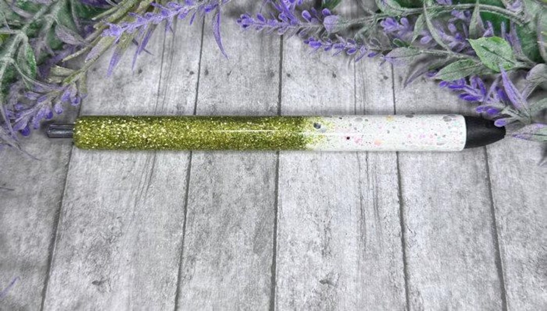 Handmade Sage Green and White Ombre Glitter Pen With Free Refill - Etsy
