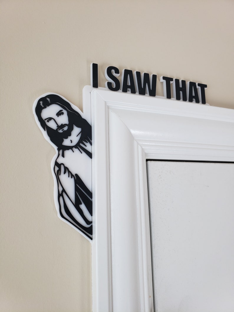 Jesus Door Corner Decoration – “I Saw That” |faith-based Home Decor ...
