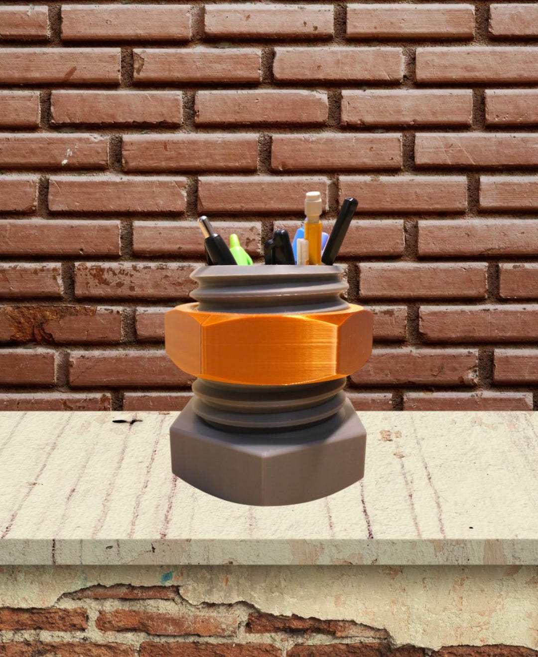 Nut and Bolt Pencil Holder, Desk Organizer, Fidget Toy, Desk Accessory ...