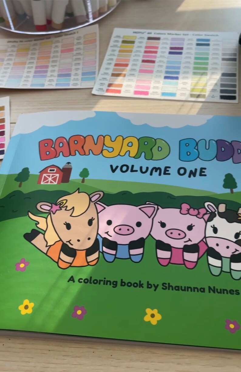 Barnyard Buddies Coloring Book Volume 1 Hand Drawn Cute Coloring Books ...