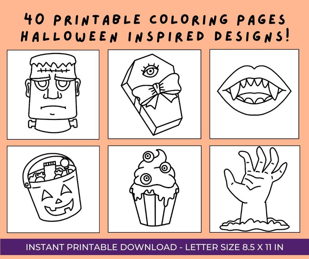 40 Halloween Coloring Pages, Bold and Easy Style Print and Color at ...