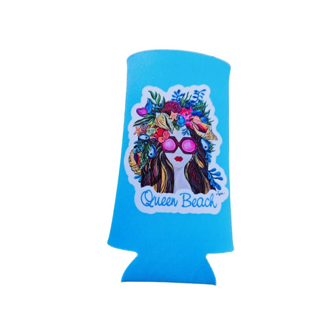 Slim Queen Beach Koozie, Vacation Insulated Can/bottle Coolers, Beach ...