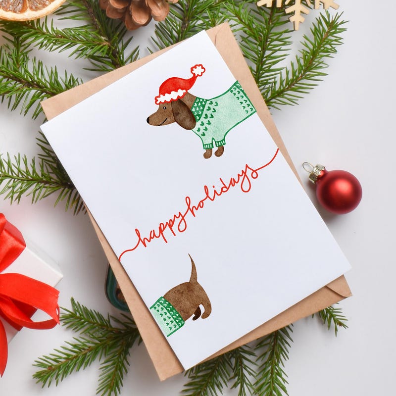 Dog Christmas Cards - Etsy