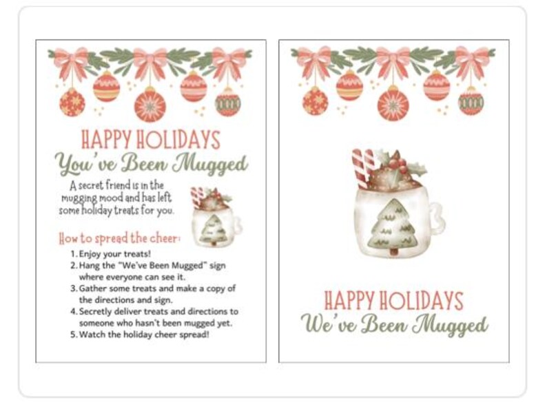 Christmas You've Been Mugged Game - Printable Mug Game Signs - Holiday ...
