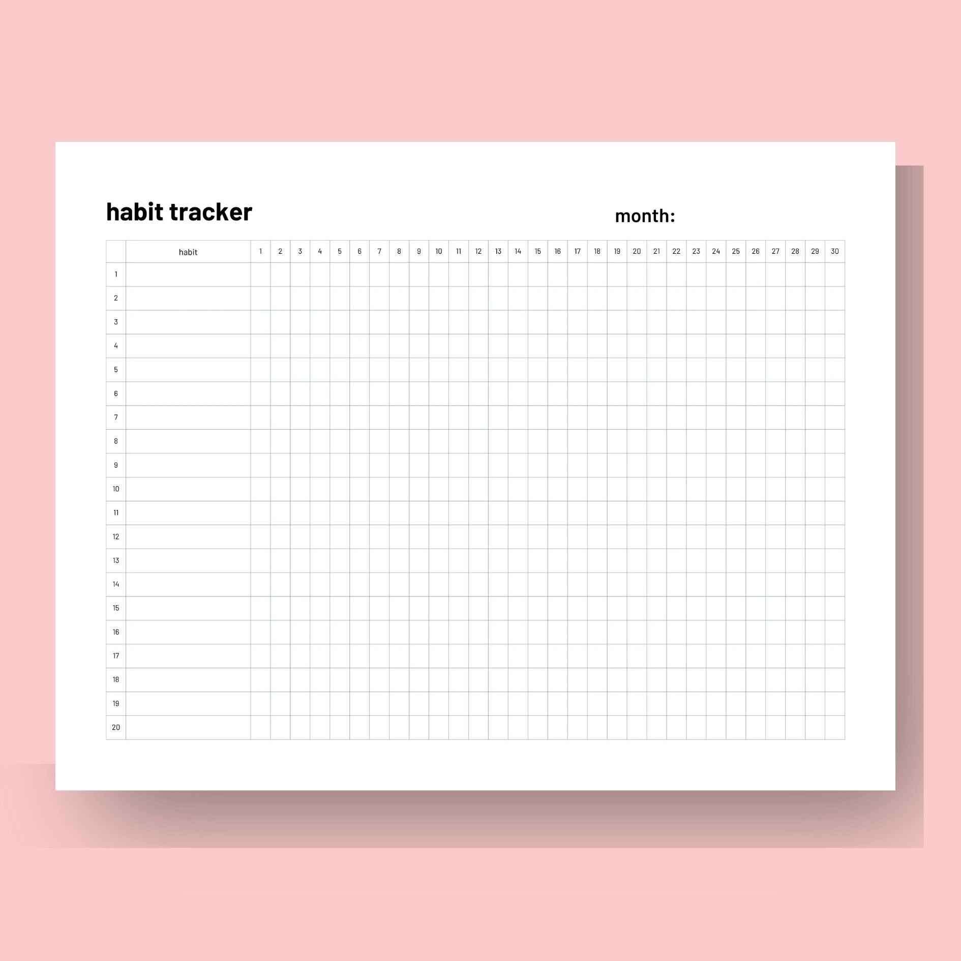 30-day Habit Tracker Bundle: A4, A5, Letter (PDF Download) - Etsy