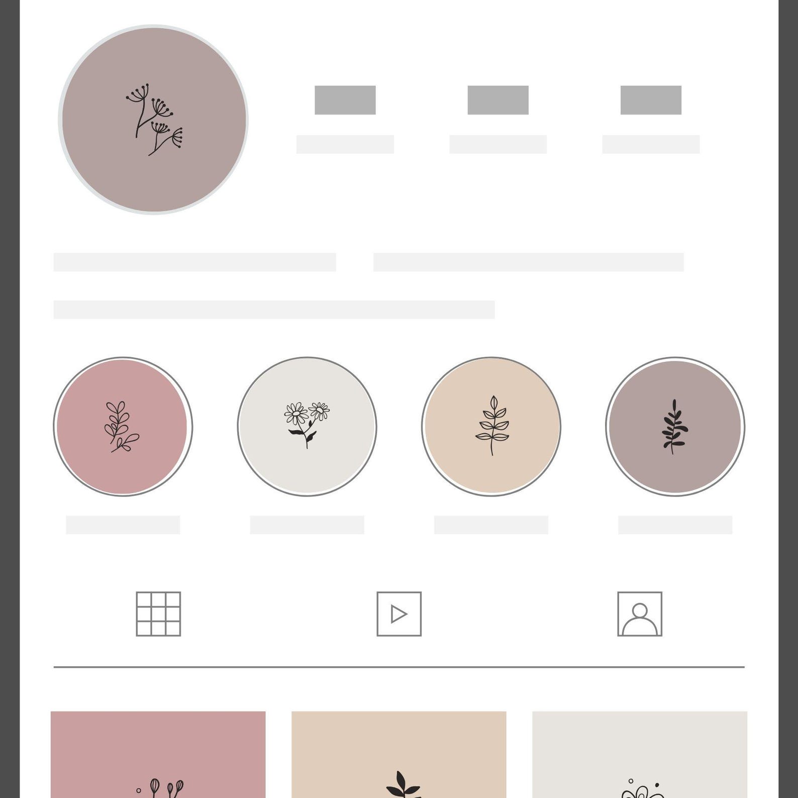 Botanical Social Media Highlight Covers - Minimal IG Story Covers ...