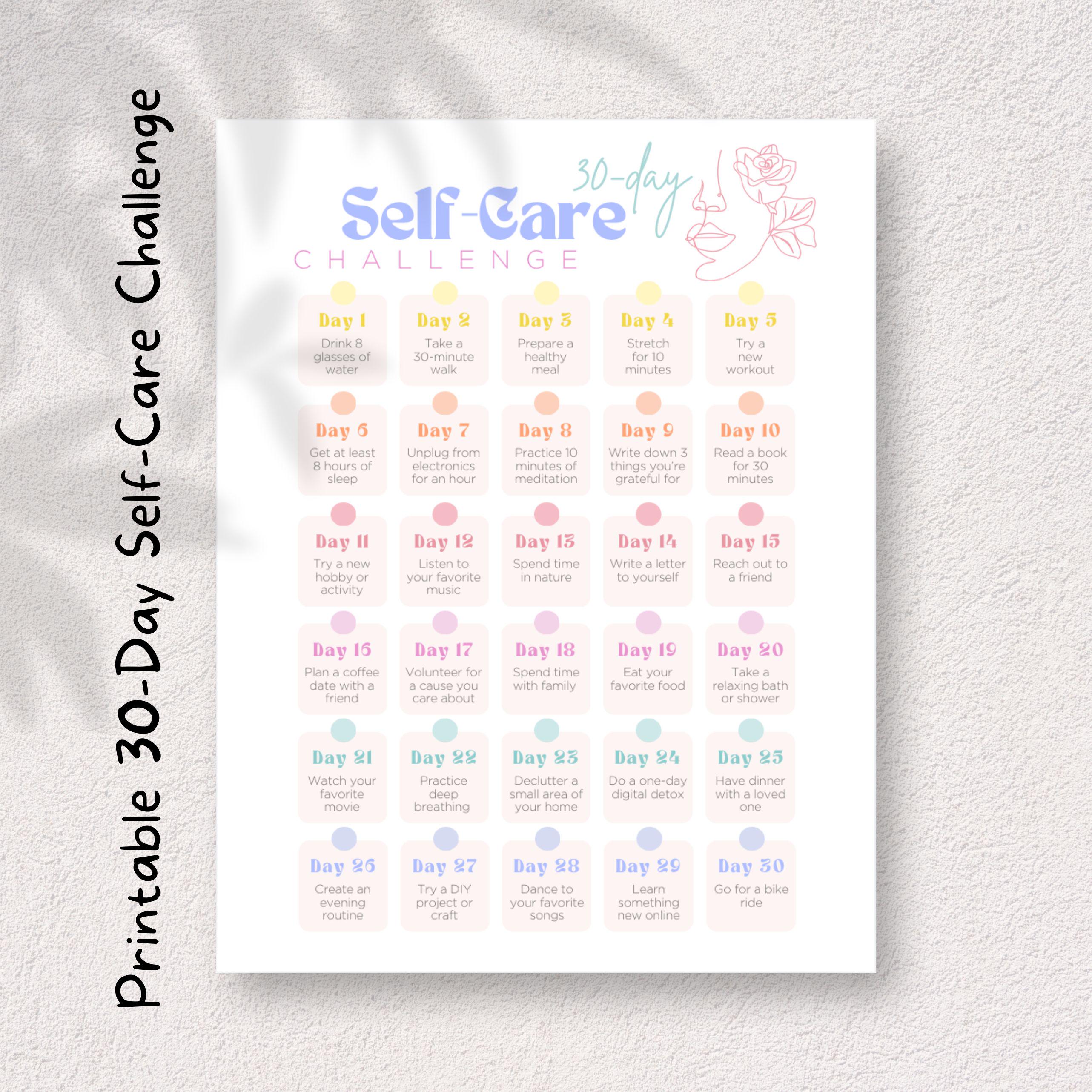 30-day Self-care Challenge - Self Care Challenge - Self-care Tracker ...