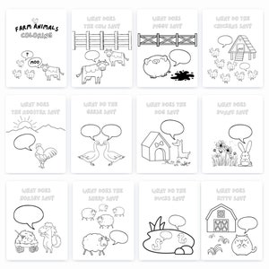 Farm Animal Printable Coloring Pages - Animal Sounds Coloring Pages ...