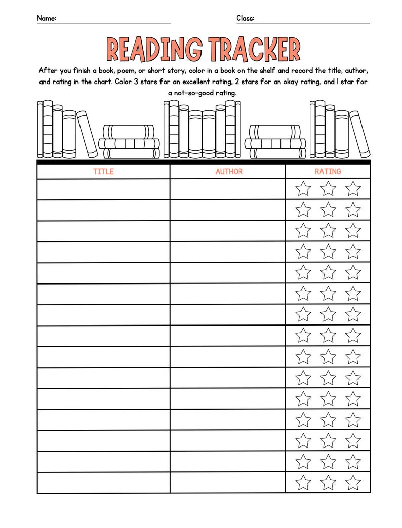 Kids Summer Reading Journal 9 Page Instant Download Book Tracker Bundle ...