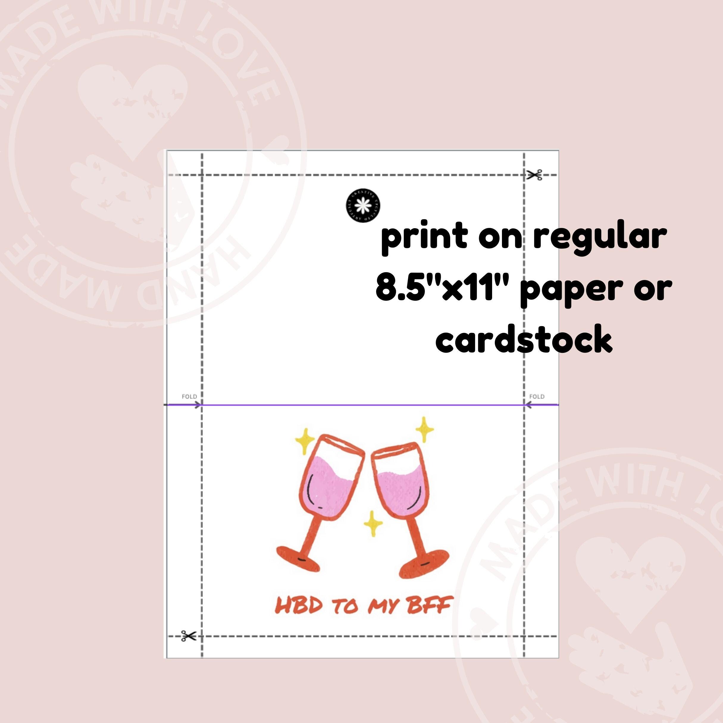 HBD Printable Birthday Card Instant Download B-day Card for Best Friend ...