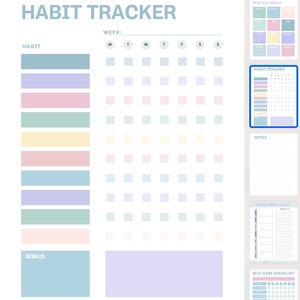 Weekly Planner Bundle - 9 Pages With Habit Tracker, Self-care Tracker ...