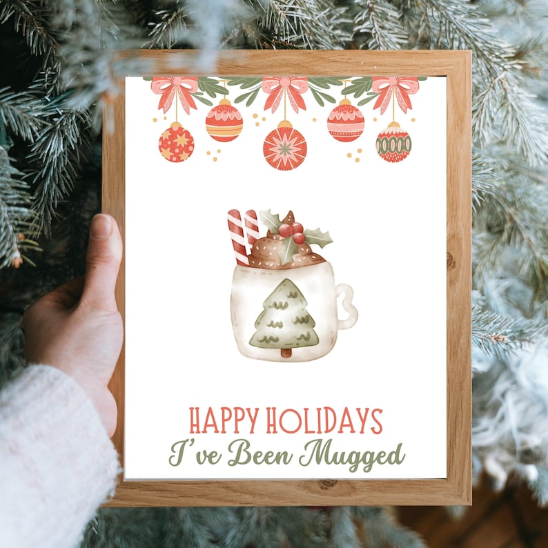 Christmas You've Been Mugged Game - Printable Mug Game Signs - Holiday ...