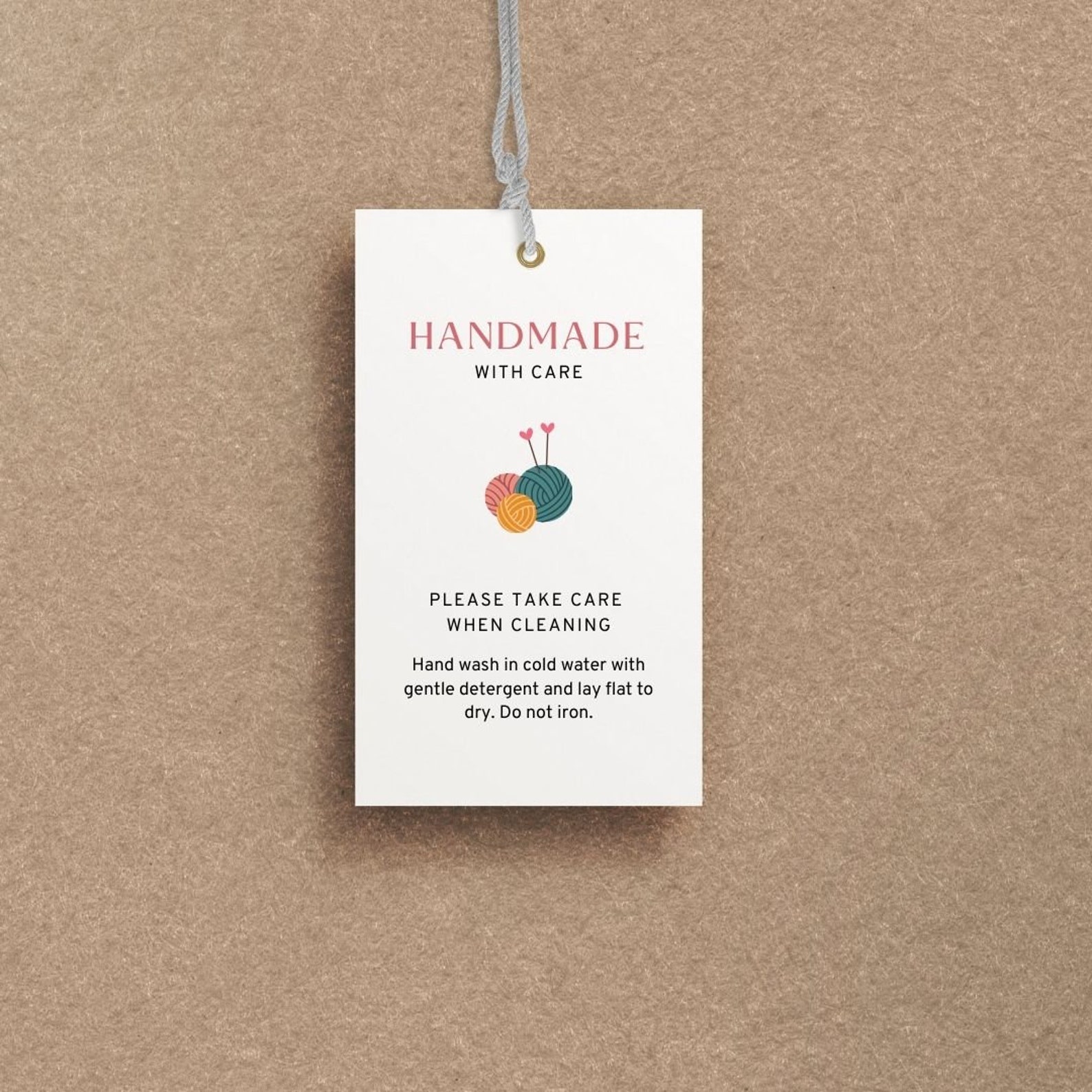 Printable Crochet Care Tags: Knit Gift Washing Instructions (digital ...