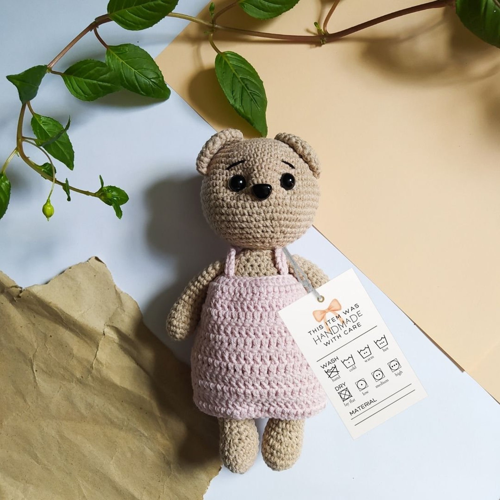 Handmade Item Care Tags for Crochet - Wash and Dry Instructions Tags ...