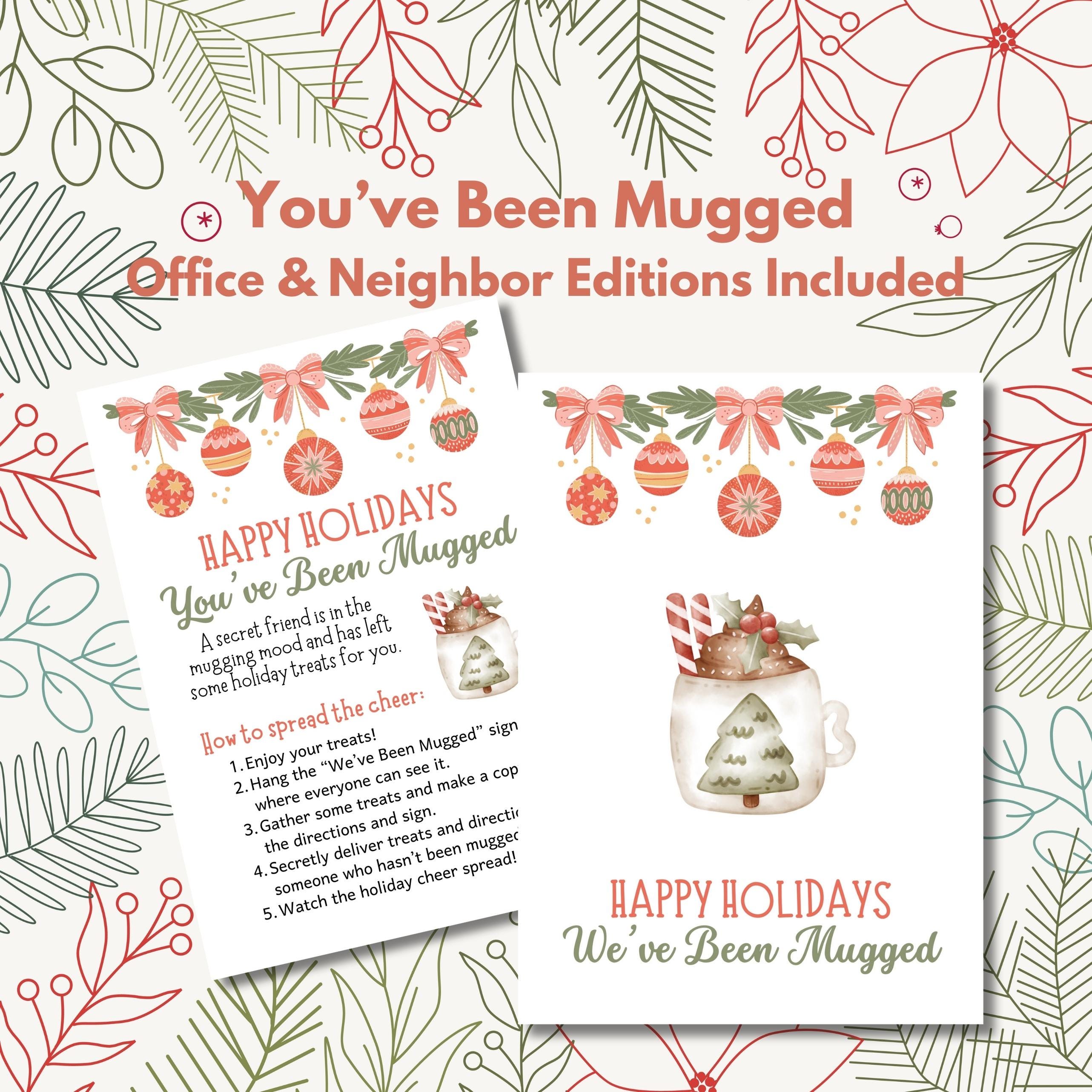 Christmas You've Been Mugged Game Printable Mug Game Signs Holiday Mug ...