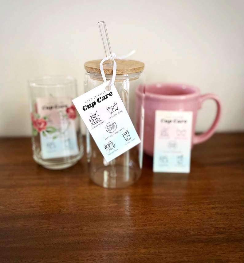 Sublimation Cup Care Cards: Washing Instructions (digital Download) - Etsy