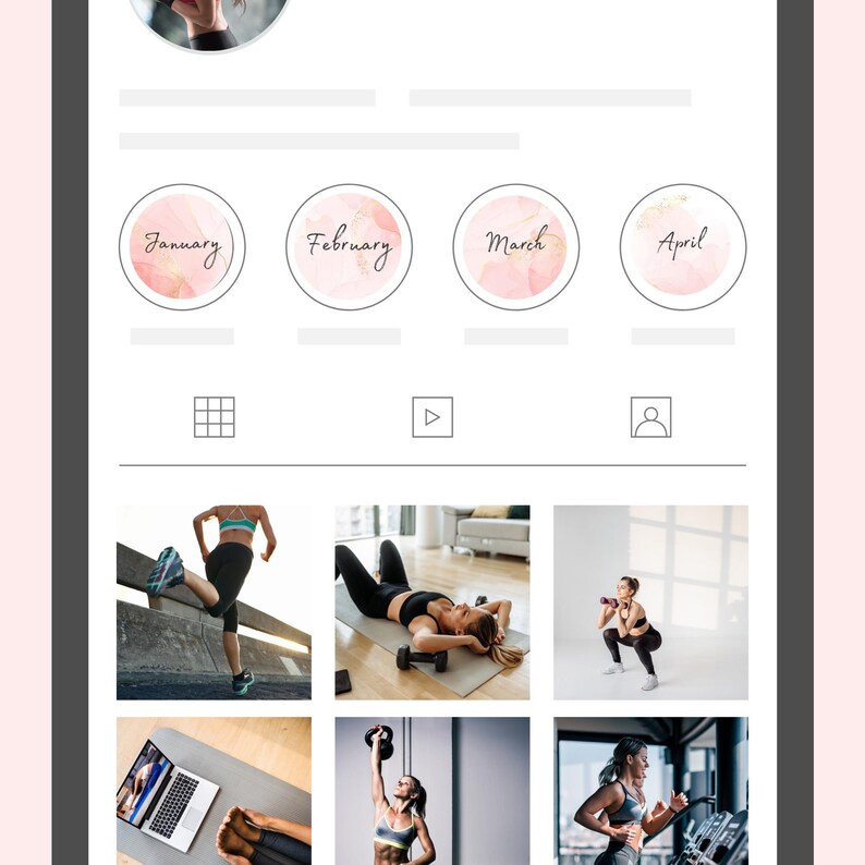 Pink Instagram Highlight Covers: Months of the Year Icons for Social ...
