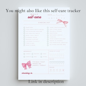 Printable Self-care Checklist - Daily Self Care Tracker - Black and ...