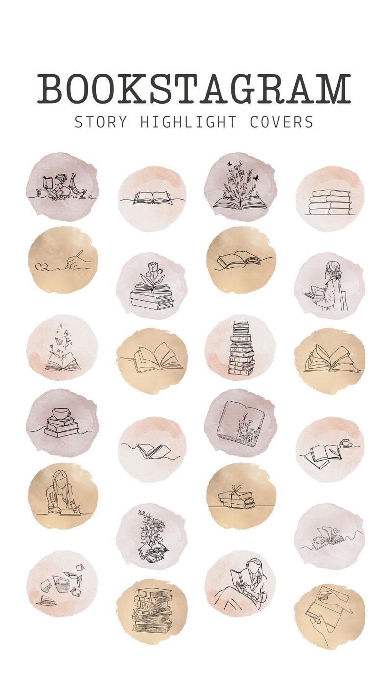 Bookstagram Highlight Covers: Watercolor Reading IG Covers (digital ...