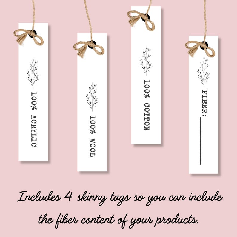 Handmade With Love Tags: Craft Fair Price Tags & Care Instructions for ...