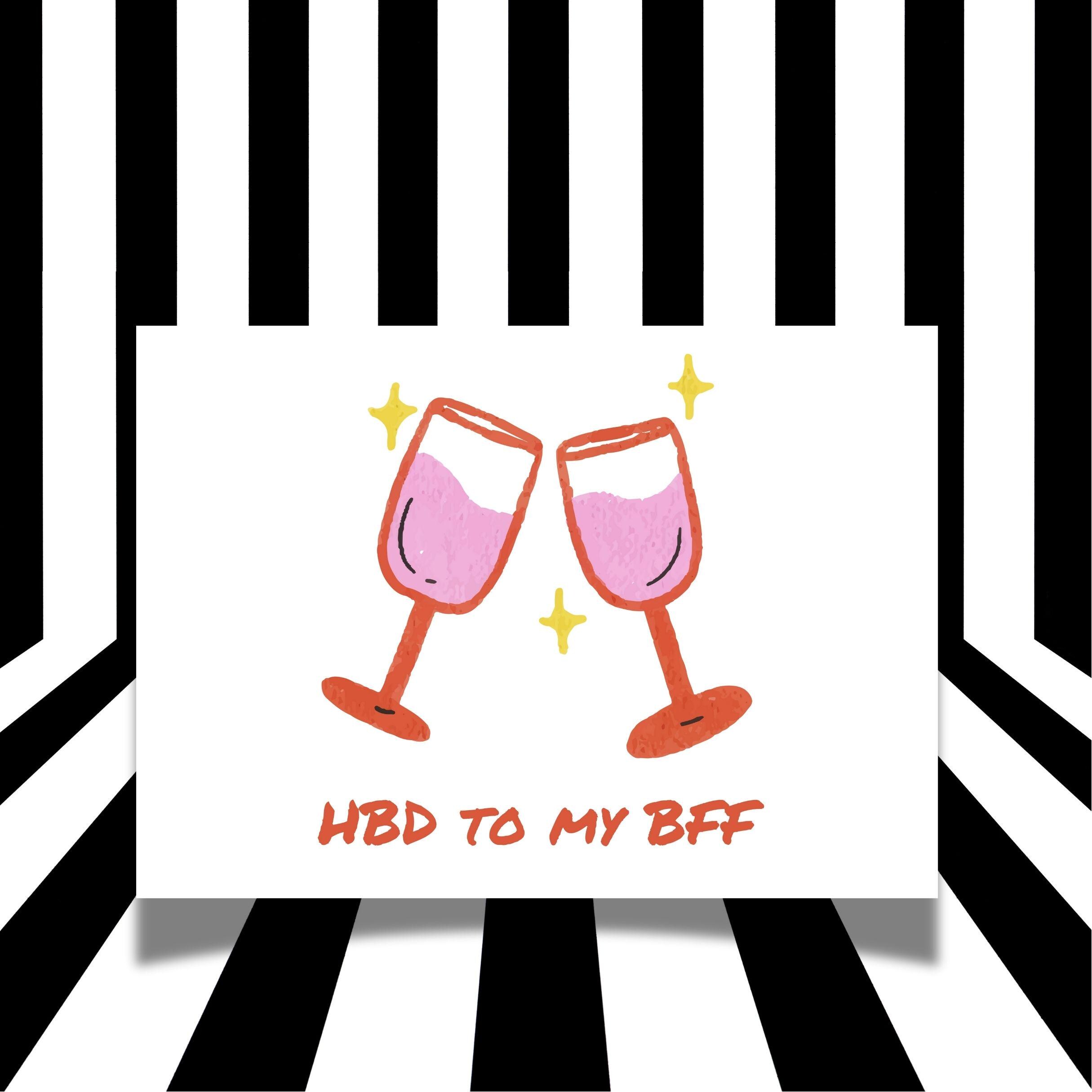 HBD Printable Birthday Card Instant Download B-day Card for Best Friend ...