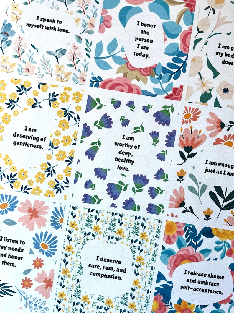 Positive Affirmation Cards - 50 Printable Self-love Affirmations - Self ...